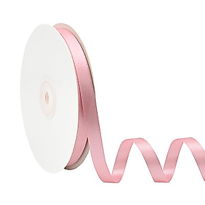 Simplegoal Double Face Dusty Pink Satin Ribbon 3/8 Inch X 50 Yards Polyester Dusty Pink Ribbons for Gift Wrapping Fabric Ribbon for Crafts Flower Bouquet Sewing Arts Wedding Party Decoration