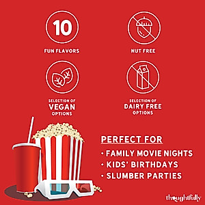 Thoughtfully Gourmet Popcorn Seasoning Sampler Kit, 10 Flavors - Kettle Corn, Garlic Parmesan, Bacon Cheddar, Caramel, Butter and More