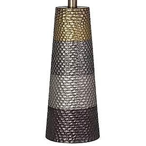 Catalina 20695-001 Modern Hammered Metal Striped Table Lamp, LED Bulb Included, 31.5", Brown