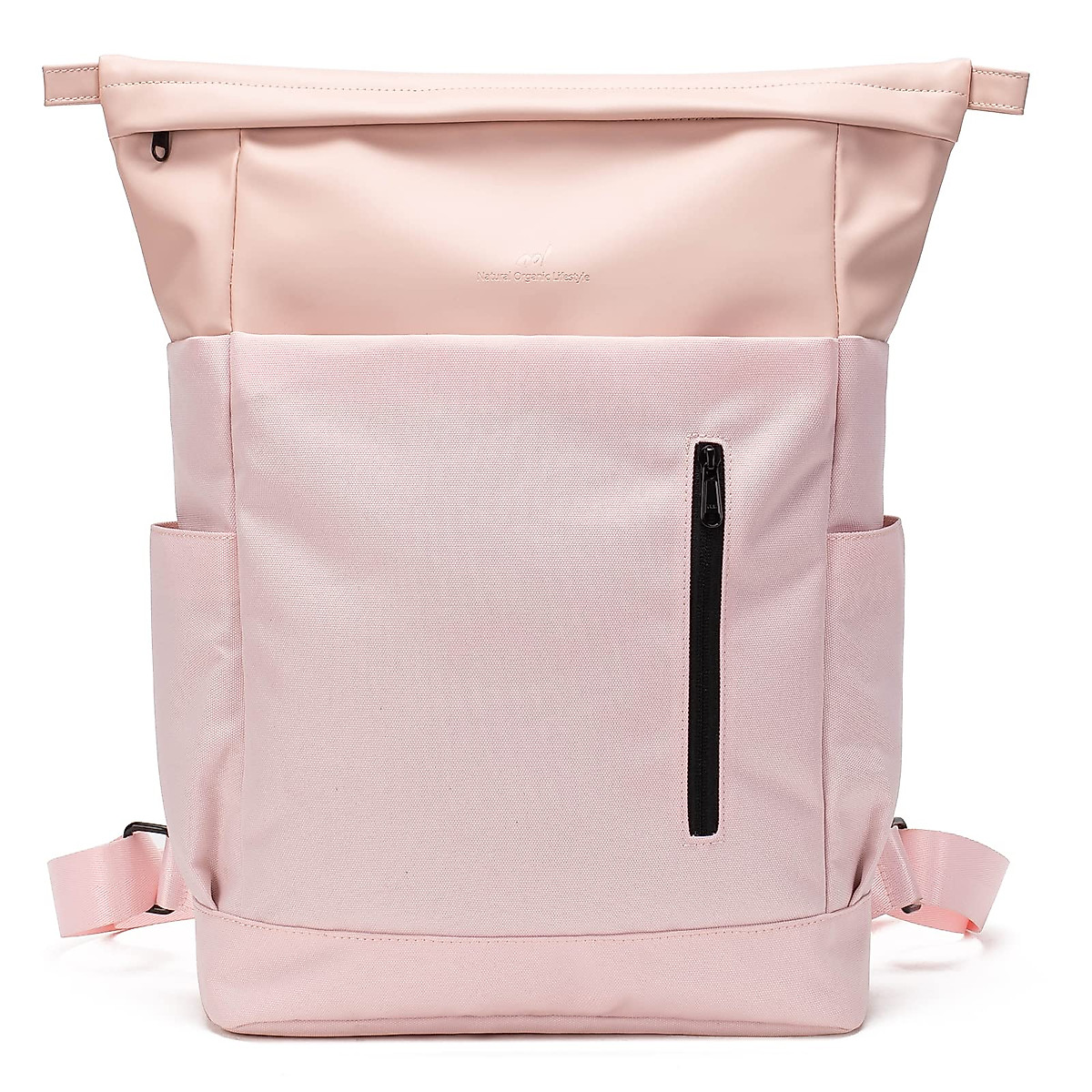 NOL Natural Organic Lifestyle Casual Daypacks for Women Lightweight Nylon Backpack Roomy Medium Size Backpacks (P pink)