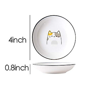 4pcs Ceramics Cat Dinner Relish Dishes Seasoning Dishes Dipping Appetizer Plates