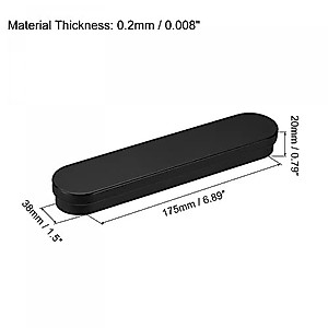 uxcell Metal Tin Box, 2pcs 6.89" x 1.5" x 0.79" Empty Tinplate Containers with Hinged Lids, Black, for Home Organizer, Candles, Gifts, Car Keys, Crafts Storage