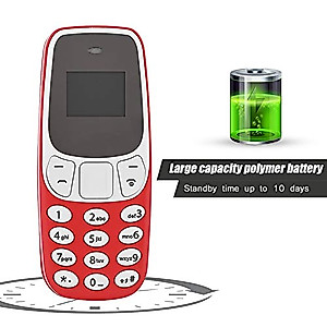 Mini Mobile Phone,Small Dual Card Dual Standby GSM Bluetooth Cell Phone with Built-in Voice Changer,MP3 / MP4 Music Player,Large Removable Battery,Red