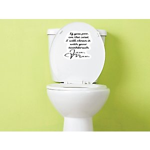 If You Pee on The seat I Will Scrub it with Your Toothbrush Love mom Funny Kids Bathroom Decor 6 Inch Decal Nursery Vinyl Saying Lettering Wall Art Inspirational Wall Quote PS115