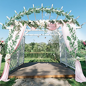 ANPHSIN 5 Pack (28ft) Artificial Willow Leaves Vines Twigs- Fake Silk Hanging Willow Plant Greenery Garland String for Indoor Wedding Party Crowns Wreath Decor, Outdoor Wall Garden Decoration