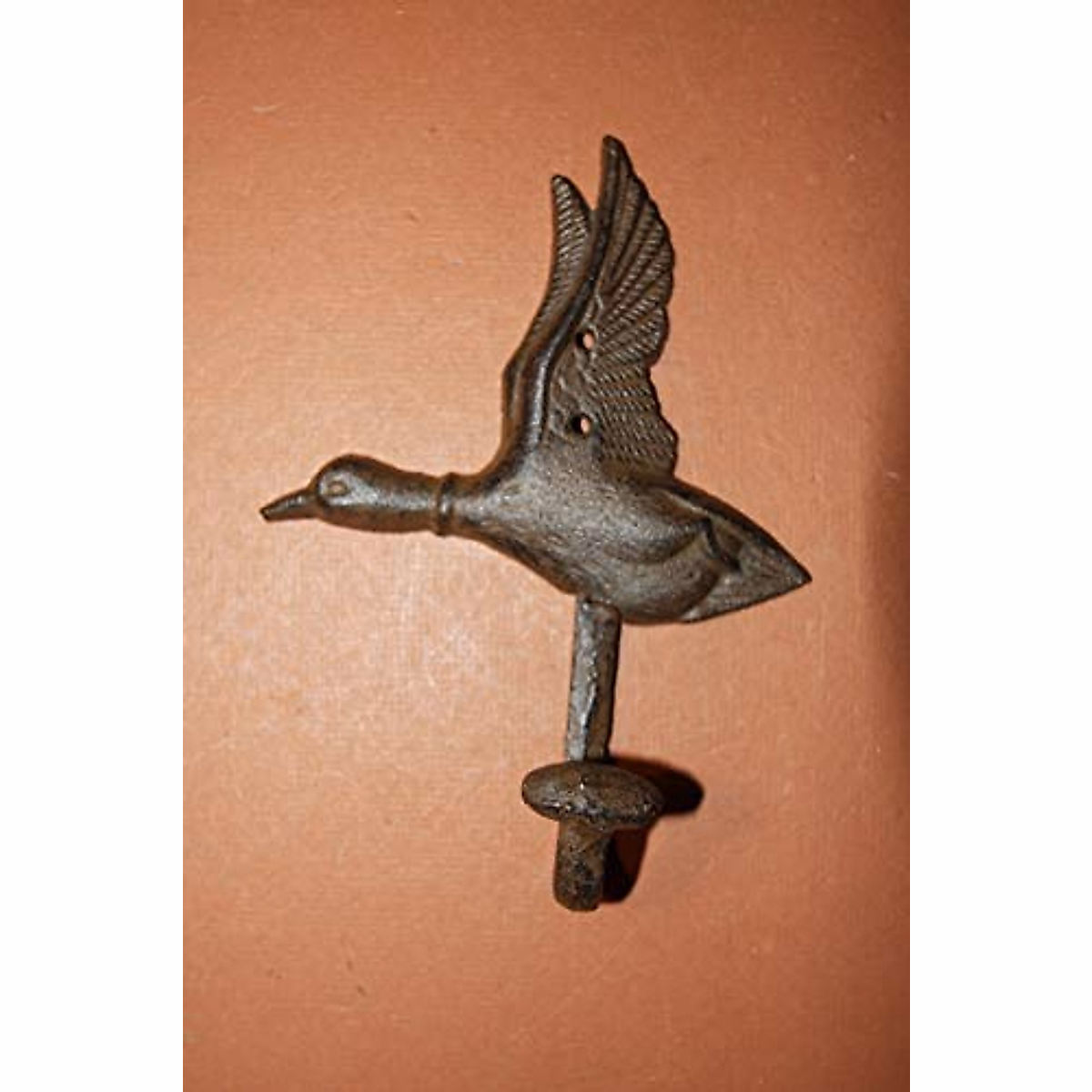 Southern Metal Duck Hunter Coat/Cap Wall Hooks, Rustic Cast Iron 7 1/2 inch high, Mudroom Entryway - H-04