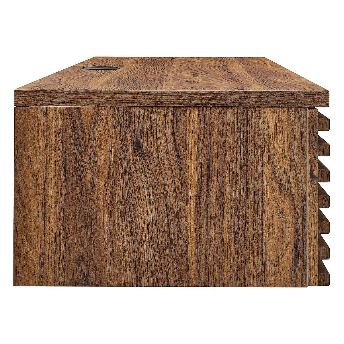 Modway Render Wall Mount Particleboard and Wood Office Desk in Walnut