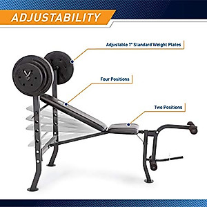 Marcy MD-2082W Diamond Elite MD Standard Bench with 100 lb. Weight Set
