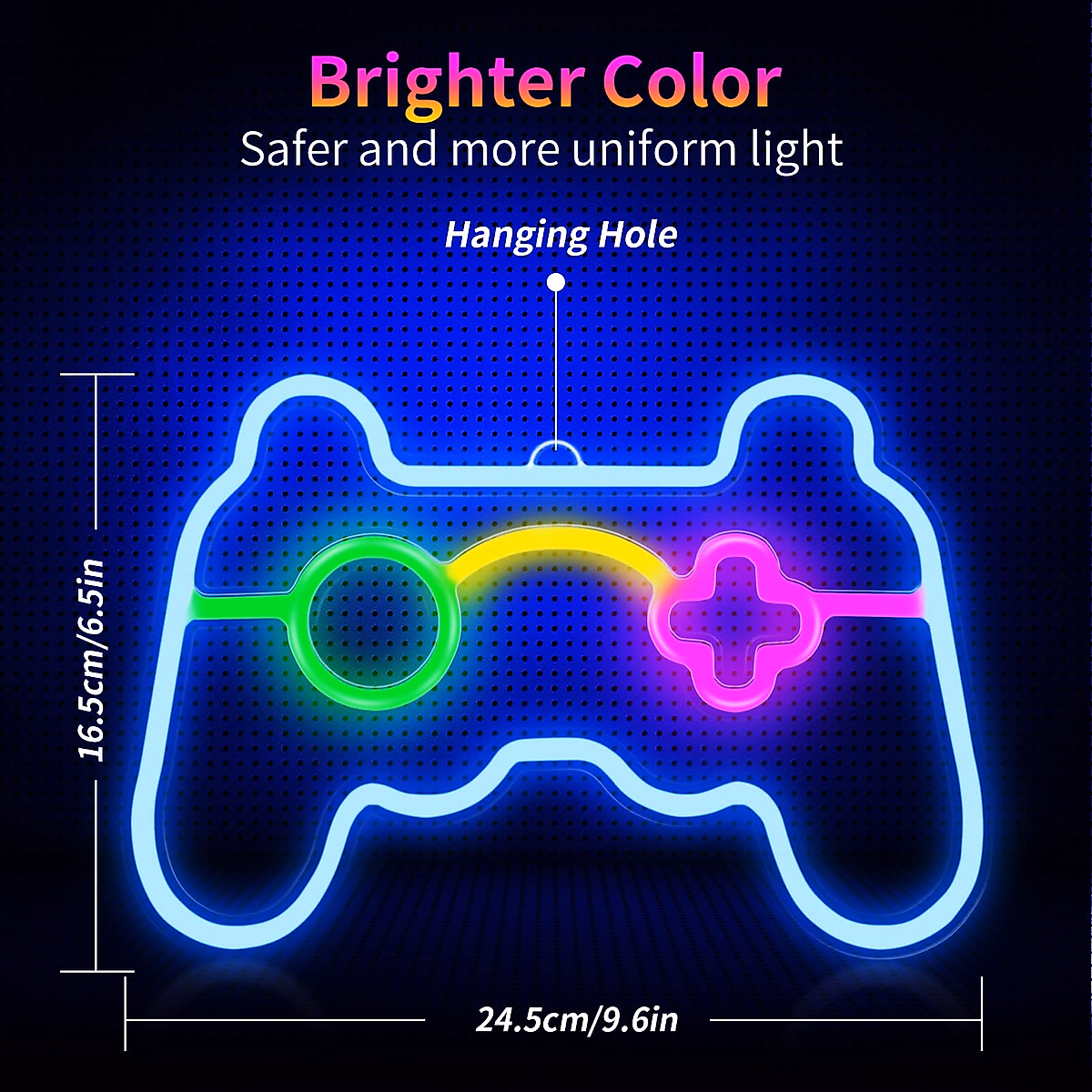 Game Neon Sign Gamepad Shape LED Neon Signs for Gamer Room Wall Bedroom Decor, Gamer Gifts Neon Lights for Boys Teen Gaming Zone Party Decoration