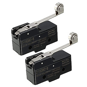 uxcell 2PCS Z-15GW2-B 1NO + 1NC Long Hinge Roller Lever Micro Action Switches