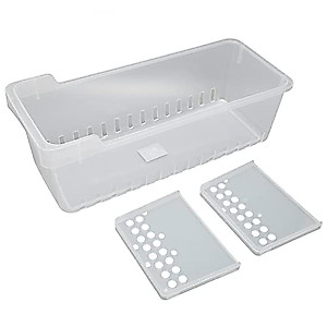 Refrigerator izer Bin Clear Storage Bin with 2 Divided Compartments for Kitchen Cabinet OfficeS: 40x16x14.1cm /.7x6.3x5.6in0 Refrigerator Storage Rack Food Storage izer Bin Clear izing B