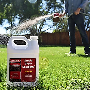 Simple Lawn Solutions Root Hume- Simple Grow Solutions - Concentrated Humic Acid - Liquid Carbon - Simple Grow Solutions- Natural Lawn & Garden Treatment - Plant Food Enhancer- Turf Grass Soil Conditioner (1 Gallon)