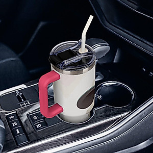 LLUTSNTH 40 Oz Vacuum Tumbler with Light Rose Red Handle Leakproof Insulated Tumbler Sheep Stainless Steel Travel Mug with Lid And Straw Coffee Cup Cute Water Bottles Cup Holder Friendly