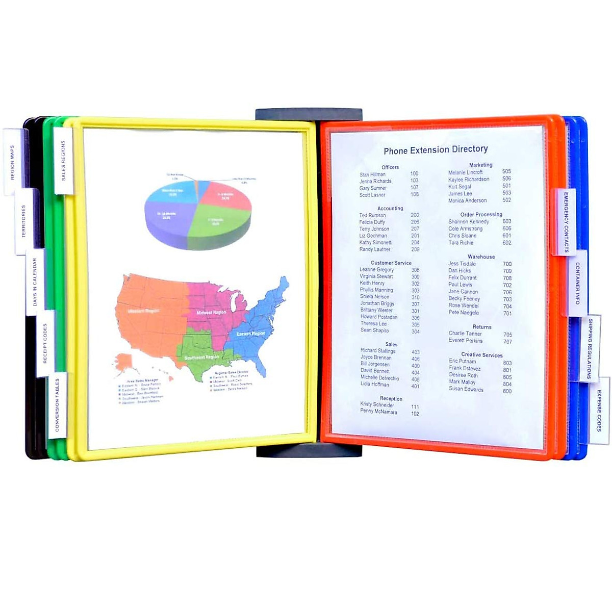 Ultimate Office AdjustaView 10-Pocket Wall Reference Organizer with Easy-Load Pockets and Mounting Screws