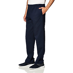 Gildan Adult Fleece Open Bottom Sweatpants with Pockets, Style G18300, Navy, Medium