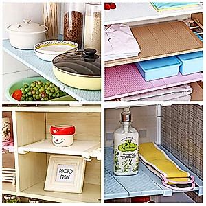 Felenny Closet Tension Shelf Adjustable Closet Storage Rack Divider Kitchen Cabinet Cupboard Organizer Shelf Extendable Rack White