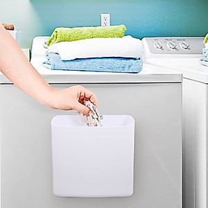 Picowe Magnetic Laundry Storage, Large Lint Holder Bin, Space-Saving Trash Container Hanging on Dryer, Washer or Wall Mount (Gray White)