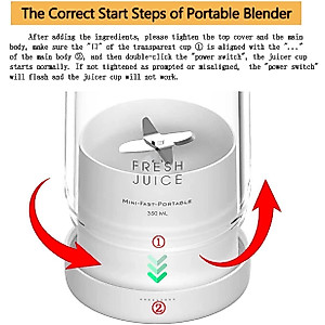 Portable Blender, USB Rechargeable Mini Juicer Blender, Personal Size Blender for Juices, Shakes and Smoothies, Best gift for relatives and friends