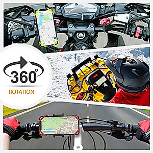 TruActive [𝗣𝗿𝗲𝗺𝗶𝘂𝗺] Bike Phone Mount Holder, Motorcycle Phone Mount, 6 Color Bands Included, Cell Phone Holder for Bike – Universal Any Phone or Handlebar, Bike Phone Holder, ATV, Tool Free