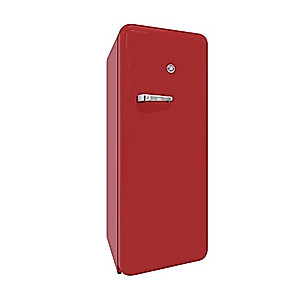 BRAMA Retro Fridge with Top Freezer 9.9 Cu.Ft. Full Refrigerator for Apartment, Condo, House, Kitchen, 24-Inch, Red