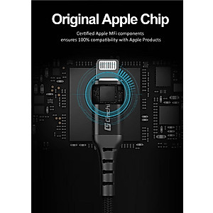 CinchForce USB Type-C to Lightning Cable [Apple MFi Certified] - Supports PD Fast Charging, High Speed Data, Made for Any Device That uses Apple Lightning Connector - Black 6.6ft Cable (2m)