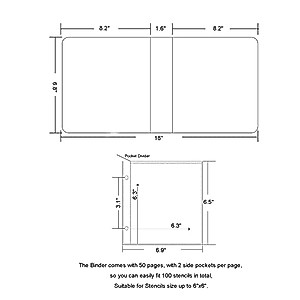 Cookie Stencil Storage Binder Die Cut and Stamp Storage Folder Baking Stencil Organizer Scrapbooking Cutting Dies Stencil Storage Book Collections Case Organizer (One Pocket 50 Pages)