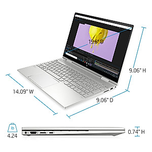 HP Newest Envy x360 Convert 15.6" FHD IPS Touchscreen Premium 2-in-1 Laptop, 11th Gen Intel Quad-Core i5-1135G7, 8GB RAM, 1TB PCIe SSD, Backlit Keyboard, Fingerprint, Windows 10 Pro + HDMI Cable
