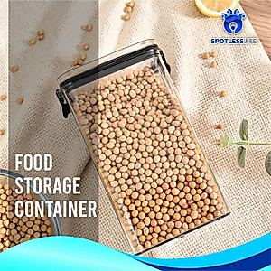 SPOTLESSLIFE Pantry Food Storage Container - 60oz - Tall Kitchen Canister with Airtight Lid, Clear Organizer for Dry Ingredients, Flour, Cereal – Large Sealed Container for Kitchen and Pantry