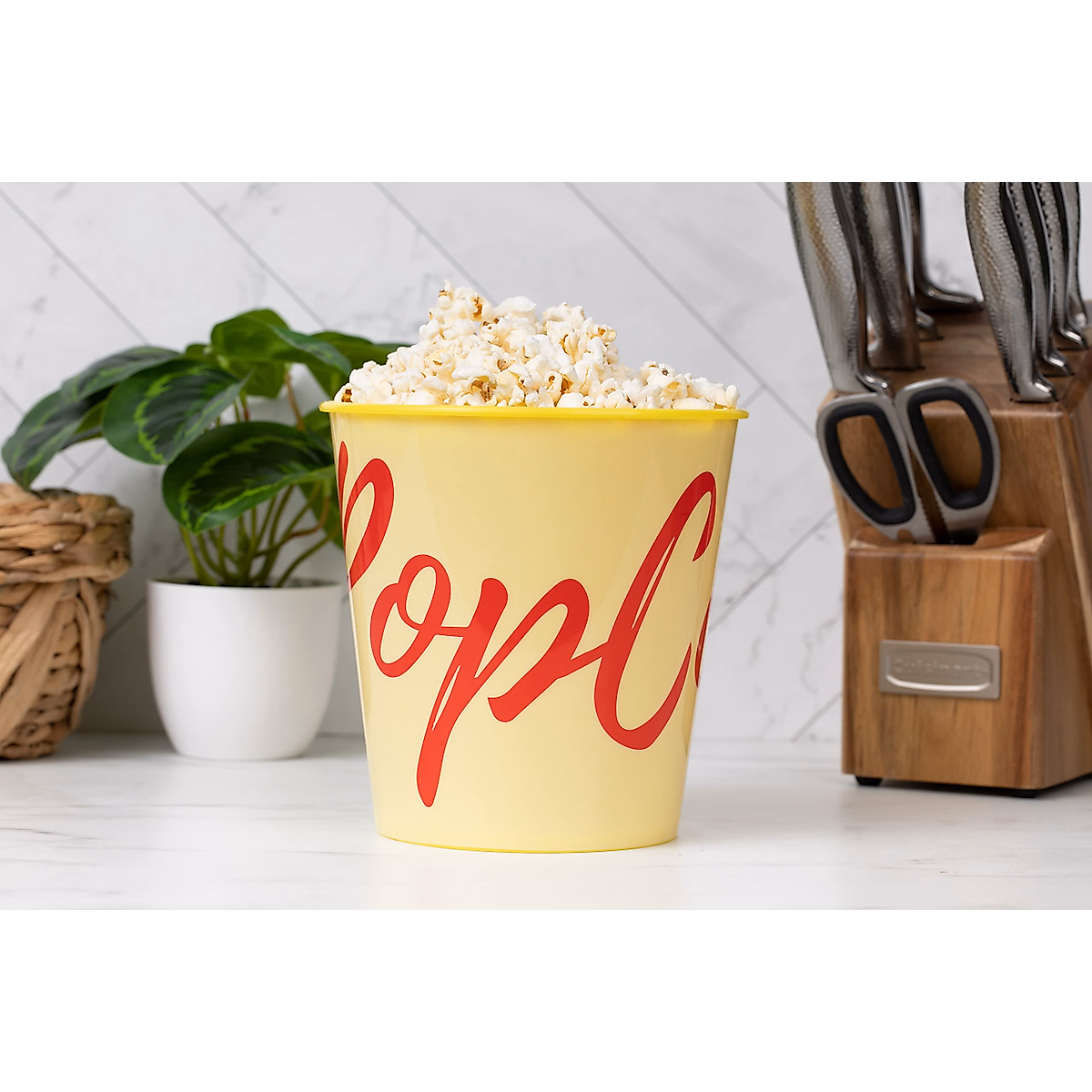 CORE3 INTL Popcorn Bowl Set (6) for Movie Theater Night - (BPA Free), Reusable Plastic Popcorn Containers, Washable in the Dishwasher Set of 6