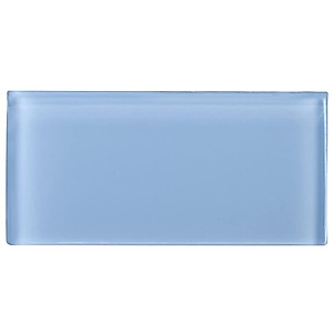 Pacific Ocean 3x6 Blue Glass Subway Mosaic Wall Tile for Bathroom Kitchen Backsplash Accent decor (price per square feet, 8 pieces)