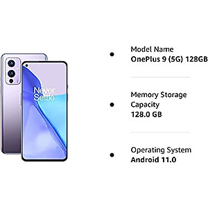 ONEPLUS 9 | 5G Android Smartphone U.S Version | 8GB RAM+128GB Storage | 120Hz Fluid Display | T-Mobile Winter Mist (Renewed)
