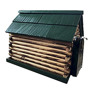 Log Cabin with Porch Wooden Mailbox Green Amish Made in USA