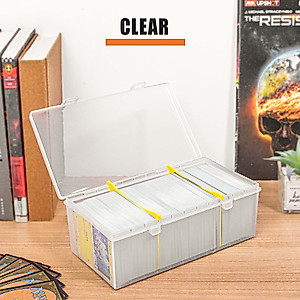 400 Count Plastic Trading Card Storage Box with Dividers, Baseball Card Storage Box, Sports Cards Holder Organizer - 1 PACK
