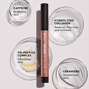 IT Cosmetics Superhero No-Tug Waterproof Eyeshadow Stick, Courageous Cream - Warm Matte Ivory - Longwear, Blendable Cream Eyeshadow with Built-In Primer - Suitable for Sensitive Eyes - 0.05 oz