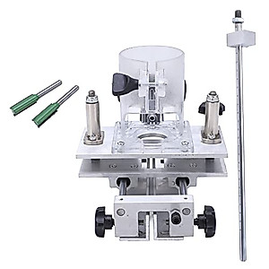 Slotting Machine,Woodworking Router Accurate Stable Wearproof Corrosion Resistance Trimming Router with Scale Dial and Drill Bit, Panel Punch Locator for chamfering, slotting, finishing