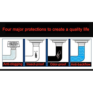 3.9-inch Copper Shower Floor Drain with Removable Strainer Cover, Antrader Square Anti-Clogging Bathroom Accessory, Gold