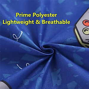 SDIII 4PCS Blue Gamer Sheets Set Twin, Bed in a Bag Gaming Bedding Sheet Twin, Wrinkle and Fade Resistant, Cute Bed Sheets for Kids, Boys and Girls, Twin