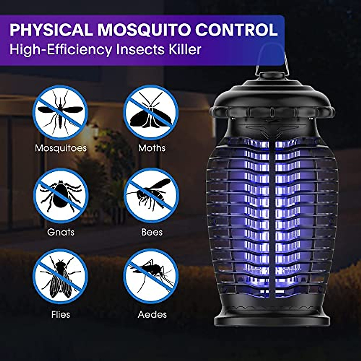 Bug Zapper Electronic Mosquito Zapper,Pest Trap for Fly Zapper Gnat Moth,Insect Killer for Home Garden