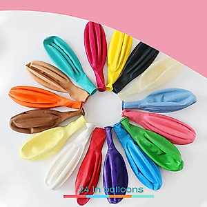 IN-JOOYAA 24 Inch Latex Big Round Balloons 7 Pack White Thick Giant Balloons for Photo Shoot Wedding Baby Shower Birthday Party Decorations