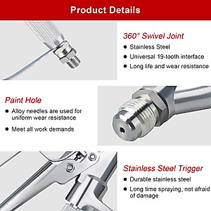 Airless Paint Spray Gun Sprayer High Pressure 3600 PSI 517 TIP (Silver)