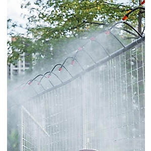 Yulaiyoen 50 Pcs Drip Irrigation Spray Emitters, Adjustable Atomizing Nozzles,1/4 Inch Drip Irrigation Parts Sprayers Drippers for Garden Greenhouse Agricultural Irrigation Patio Misting