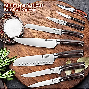 ZENG Butcher Knife Hand Forged Boning Knife for Meat Cutting with Sheath, High Carbon Steel Meat Knife Multipurpose Chef Knives for Camping, Outdoor, Deboning, BBQ (Knife set)