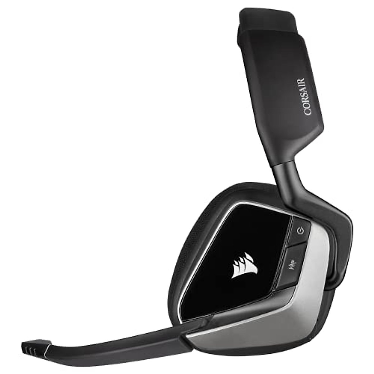 Corsair VOID RGB ELITE Wireless Premium Gaming Headset with 7.1 Surround Sound, Silver Edition (Microfiber Mesh Fabric, Omnidirectional Microphone, Up to 40ft of Range, On-Ear Controls, RGB Lighting)