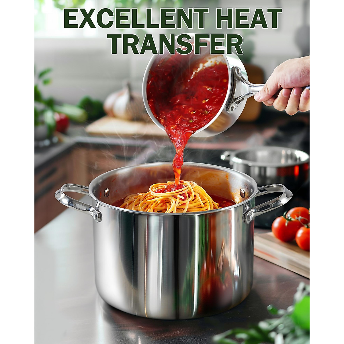 Cooks Standard Stainless Steel Saucepan Set 1.5 and 3 Quart, Multi-Ply Clad Sauce Pot With Glass Lid, Silver