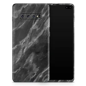 DesignSkinz Black and Chalky White Marble Protective Vinyl Decal Wrap Skin Cover Compatible with The Samsung Galaxy S20 (Screen Trim & Back Glass Skin)