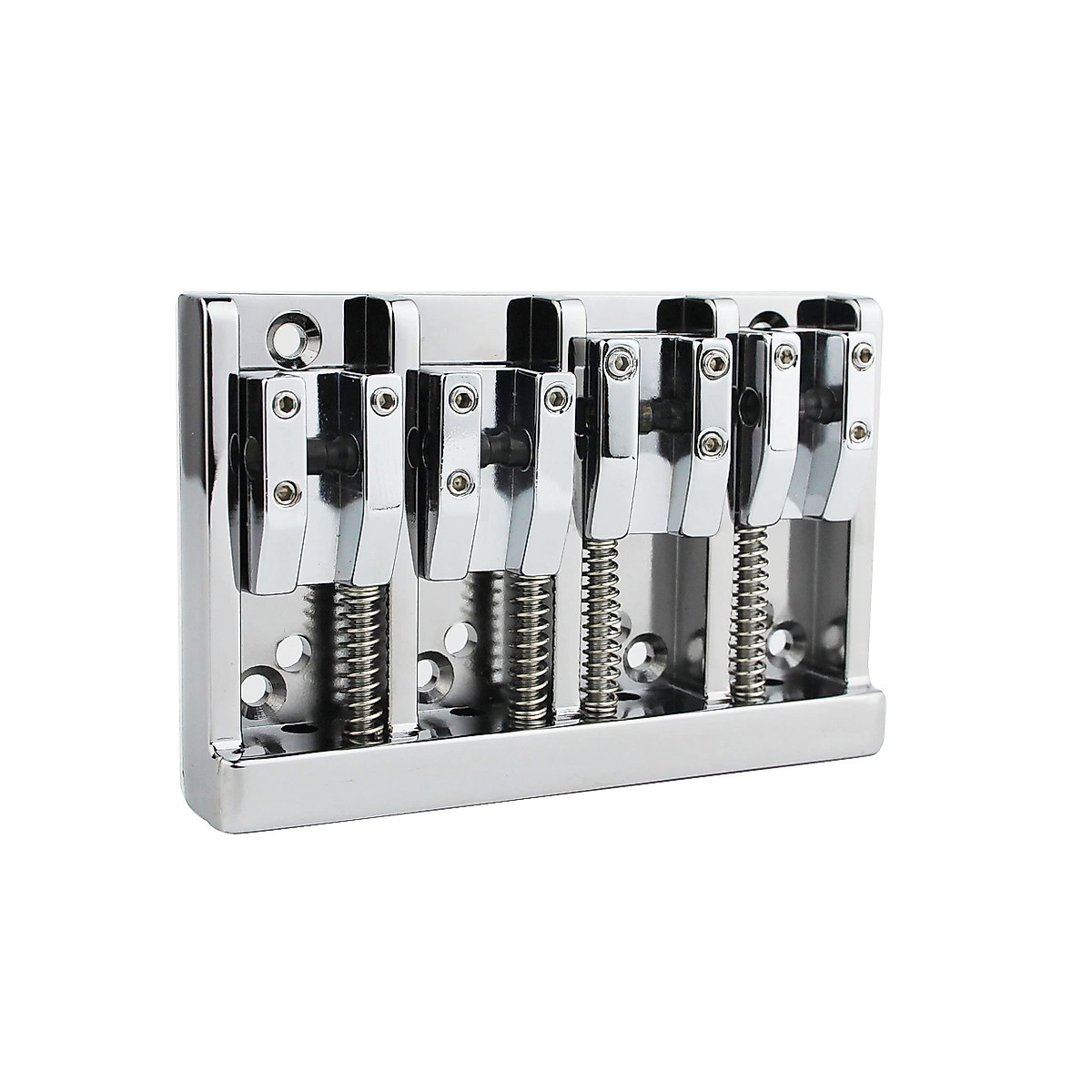 Guyker Guitar Bass Bridge - 4-String A-Style Bass Bridge .656" .687" .718" .750" .787".687" String Spacing Adjustment, Chrome