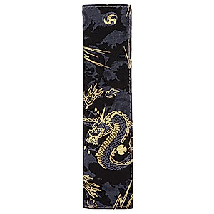 Fabric Single Pen Case Light Weight Bronzing Cotton Pen Case for Pen Pencils School Students(Black Dragon)