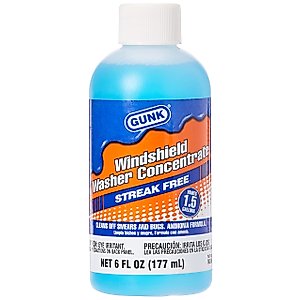 GUNK M506 Concentrated Windshield Washer Solvent with Ammonia - 6 fl. oz, Blue