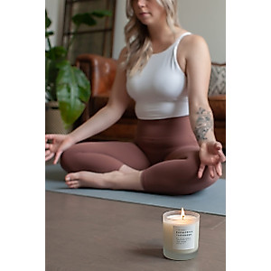 Eucalyptus + Lavender Candle - Essential Oils and 100% Pure Soy Wax Candle in a Reusable Frosted Glass Jar - A Unique and Mindful Scented Candle Hand-Poured in The USA (8 oz)