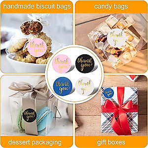 800Pcs Thank You Stickers 1.5", 4-Color Thank You Stickers Roll, Thank You for Small Business Adhesive Sticker Labels, Round Stickers for Business, Birthdays, Weddings, Giveaways, Party